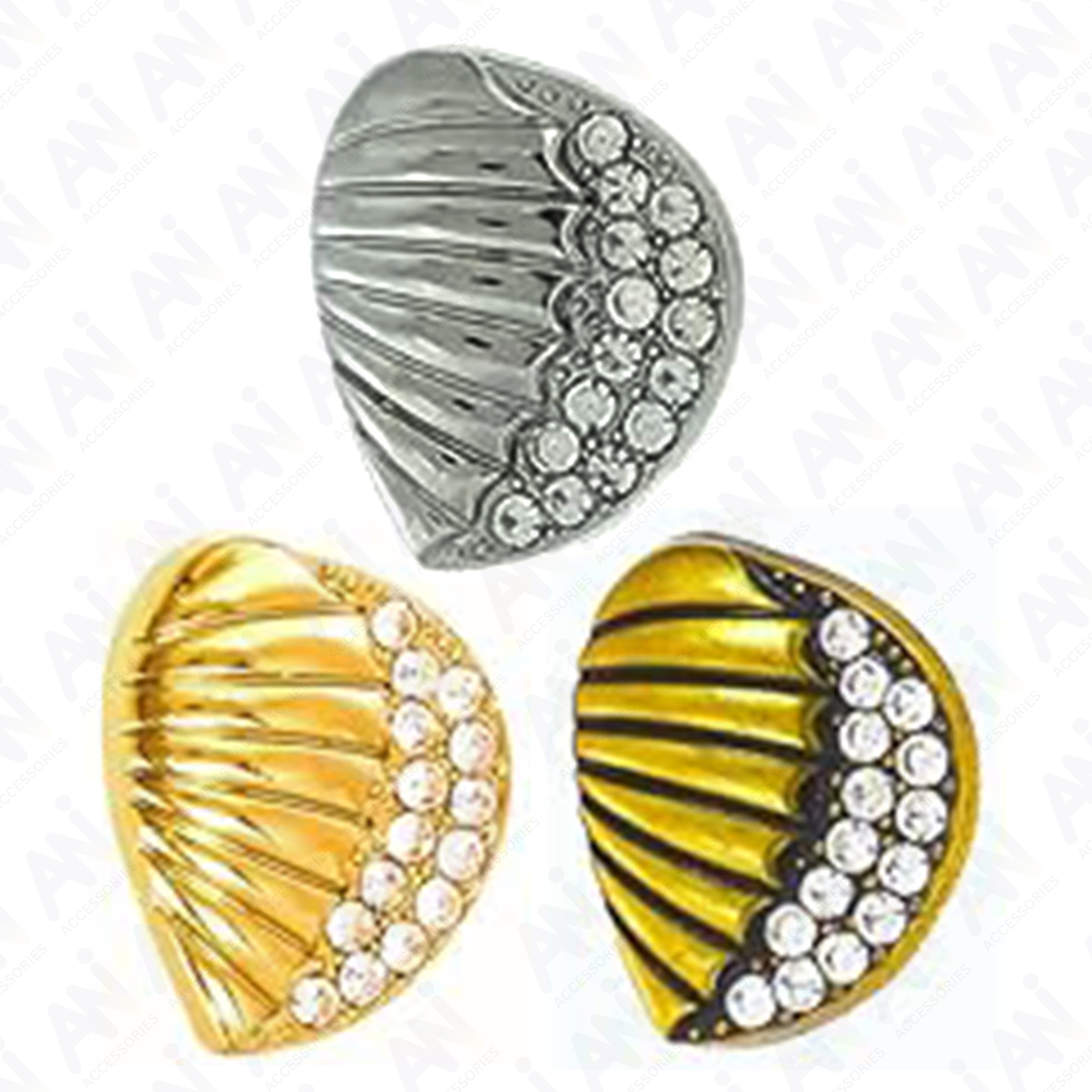 Intricate Seashell Design Metal Buttons – Ani Accessories