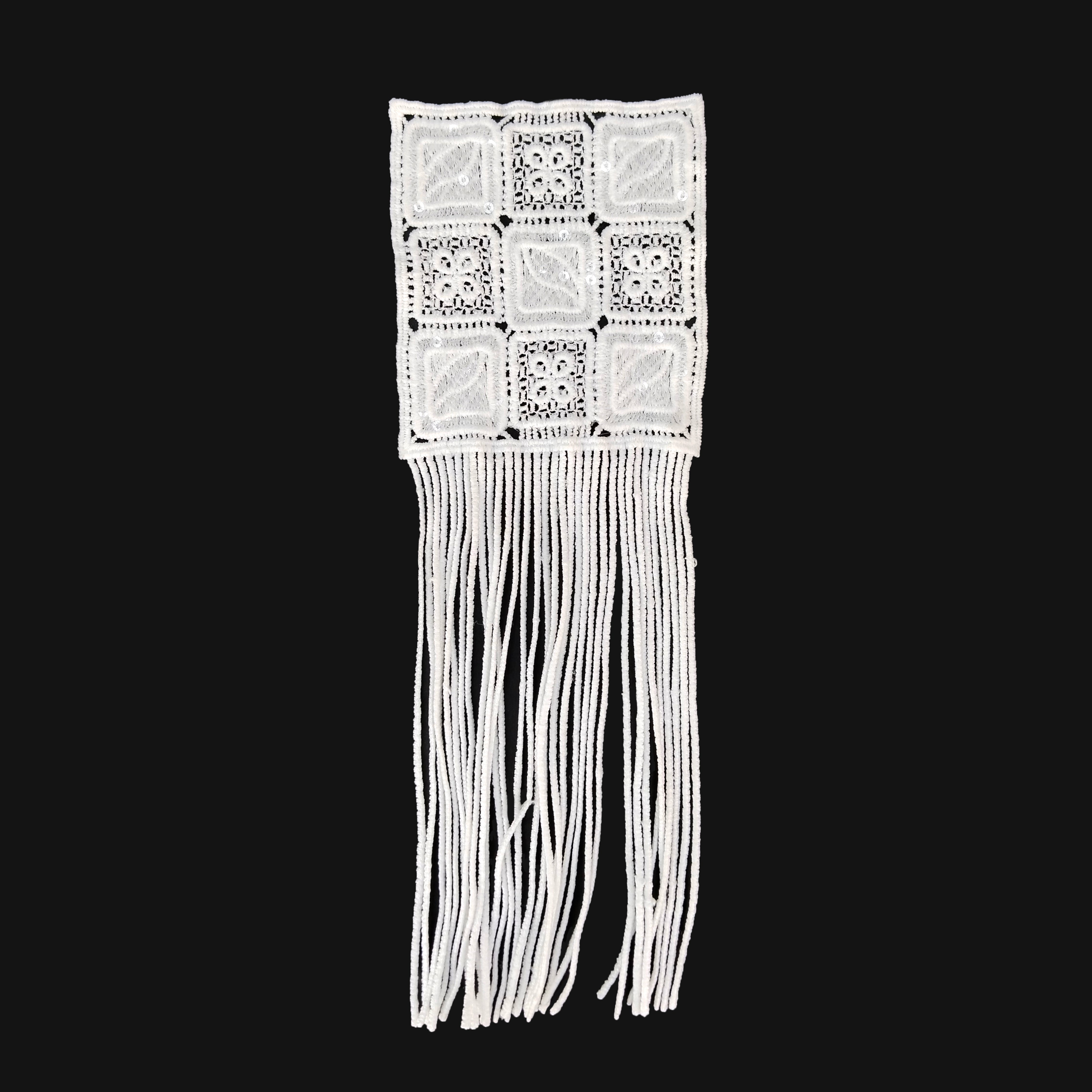 Ornate Embroidered Spun Poly Patch with Flowing Tassel Ends – Ani ...