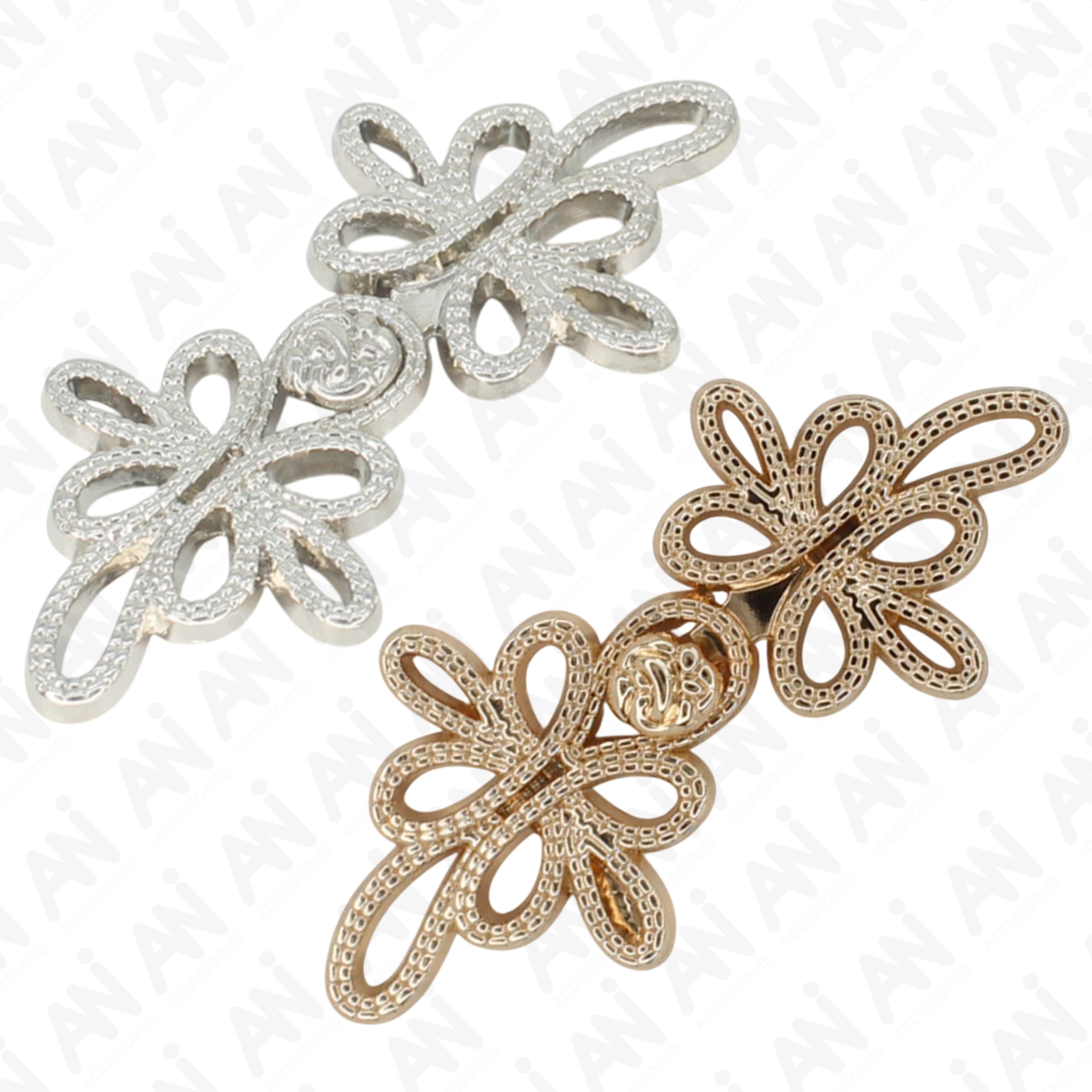 Circular Frog Closure Buttons with Floral Accents – Ani Accessories