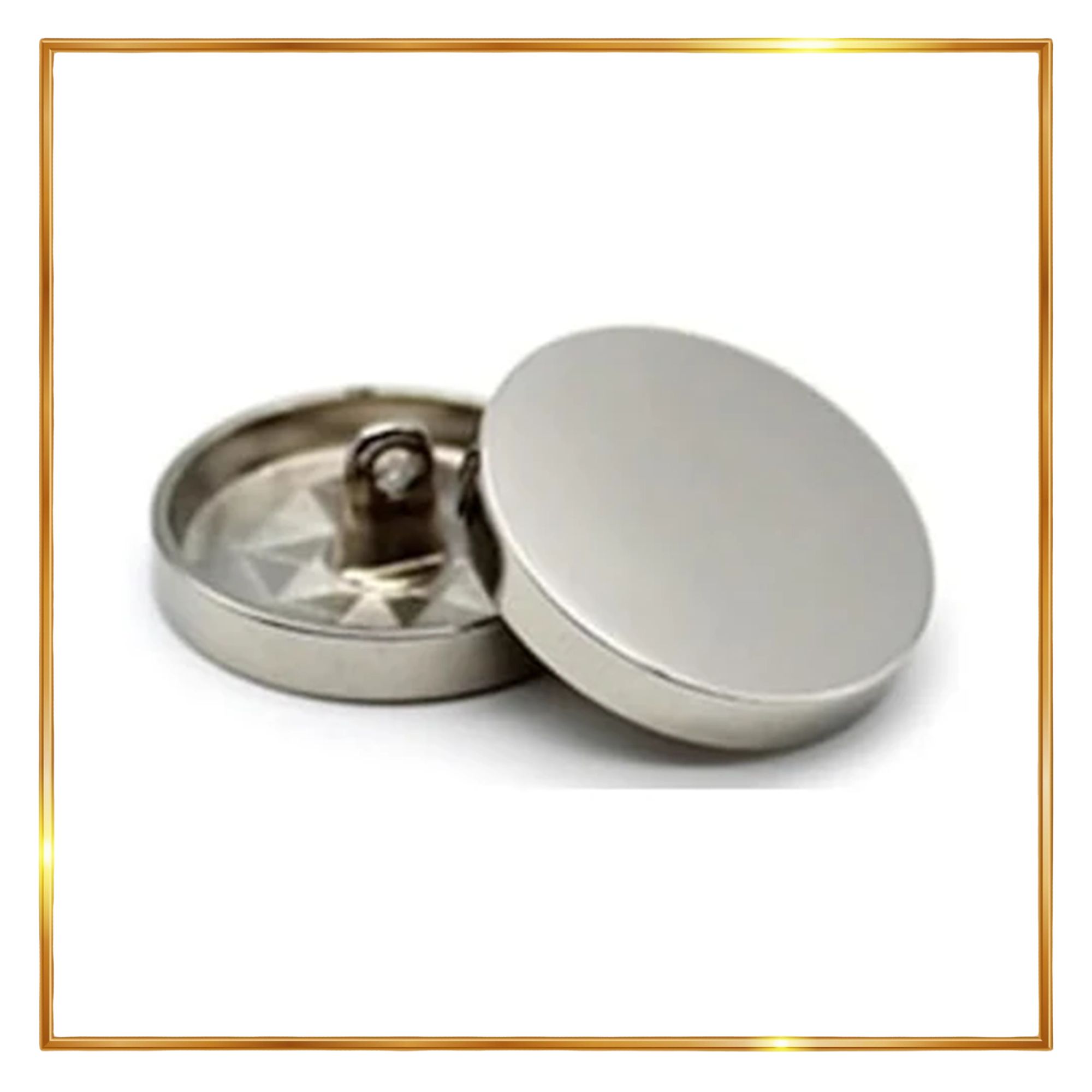 Silver Flat Metal Buttons(Pack of 8 Buttons) – Ani Accessories